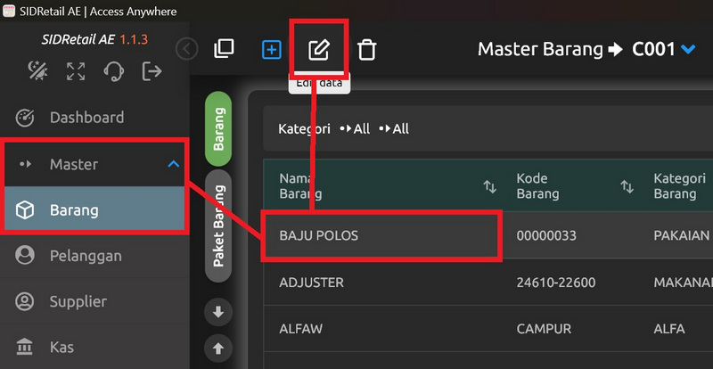 INPUT DATA BARANG YANG MEMILIKI UKURAN DAN WARNA PADA APLIKASI KASIR ...